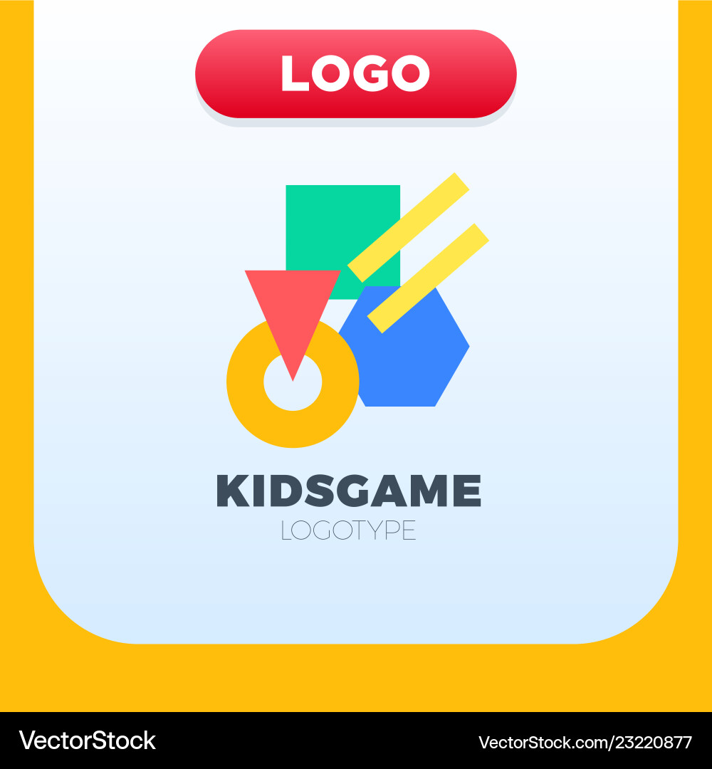 Abstract geometric kids logo with different color Vector Image