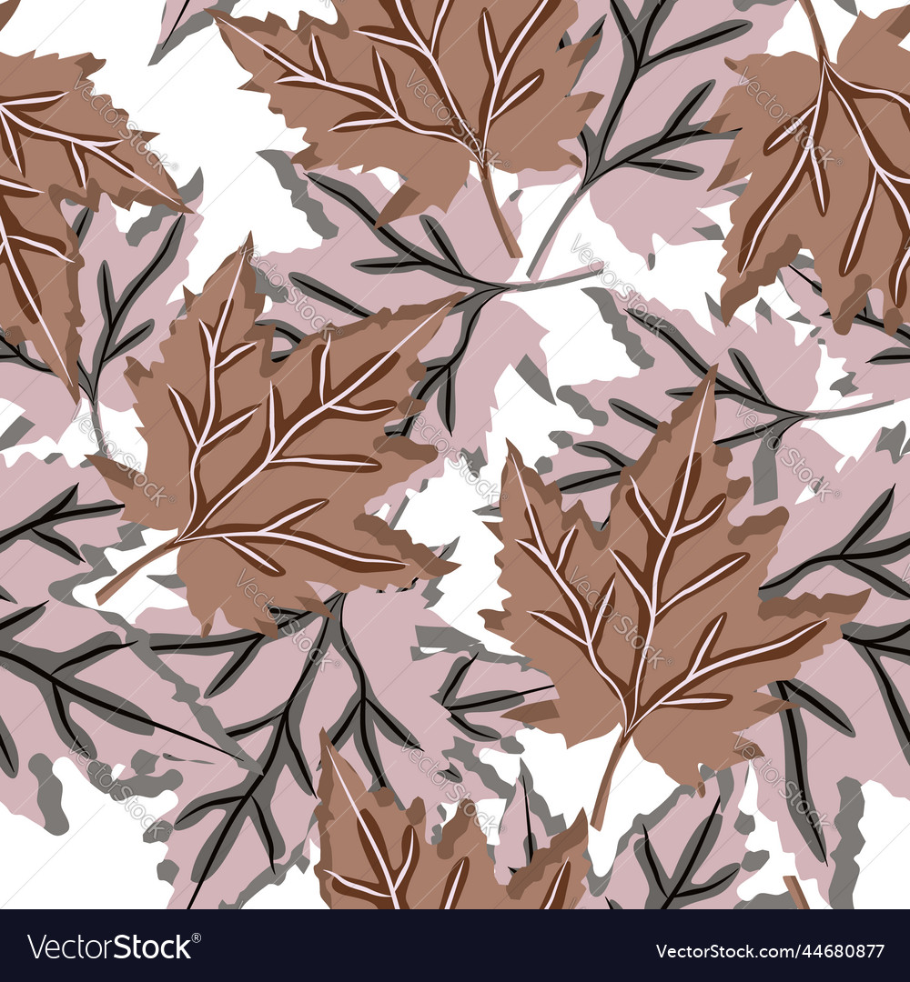 Abstract oak leaves seamless pattern maple Vector Image