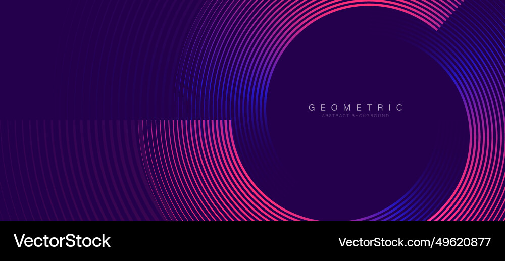 Blue and pink abstract banner with circular Vector Image