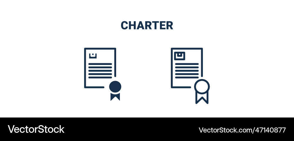 Charter icon outline and filled icon from Vector Image