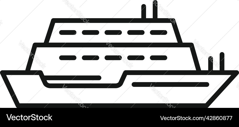 Cruise ferry icon outline ship river Royalty Free Vector