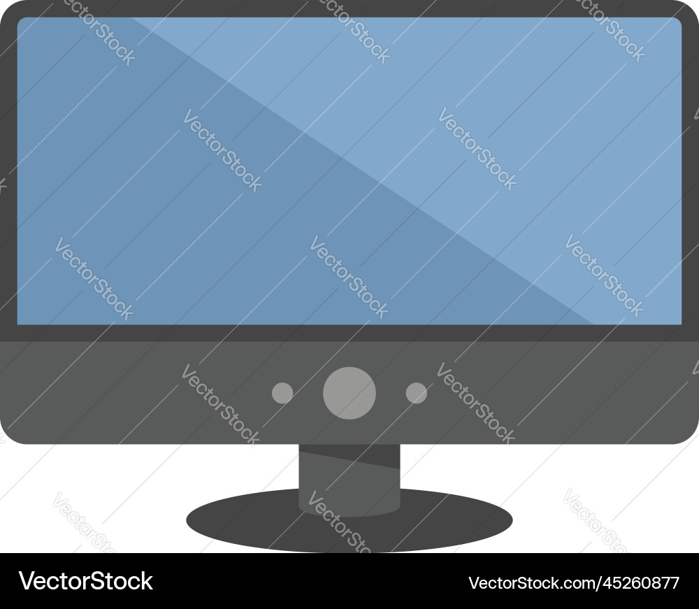 Dark monitor icon flat pc screen Royalty Free Vector Image