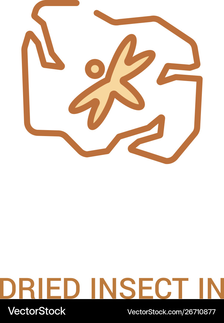 Dried insect in amber concept 2 colored icon Vector Image