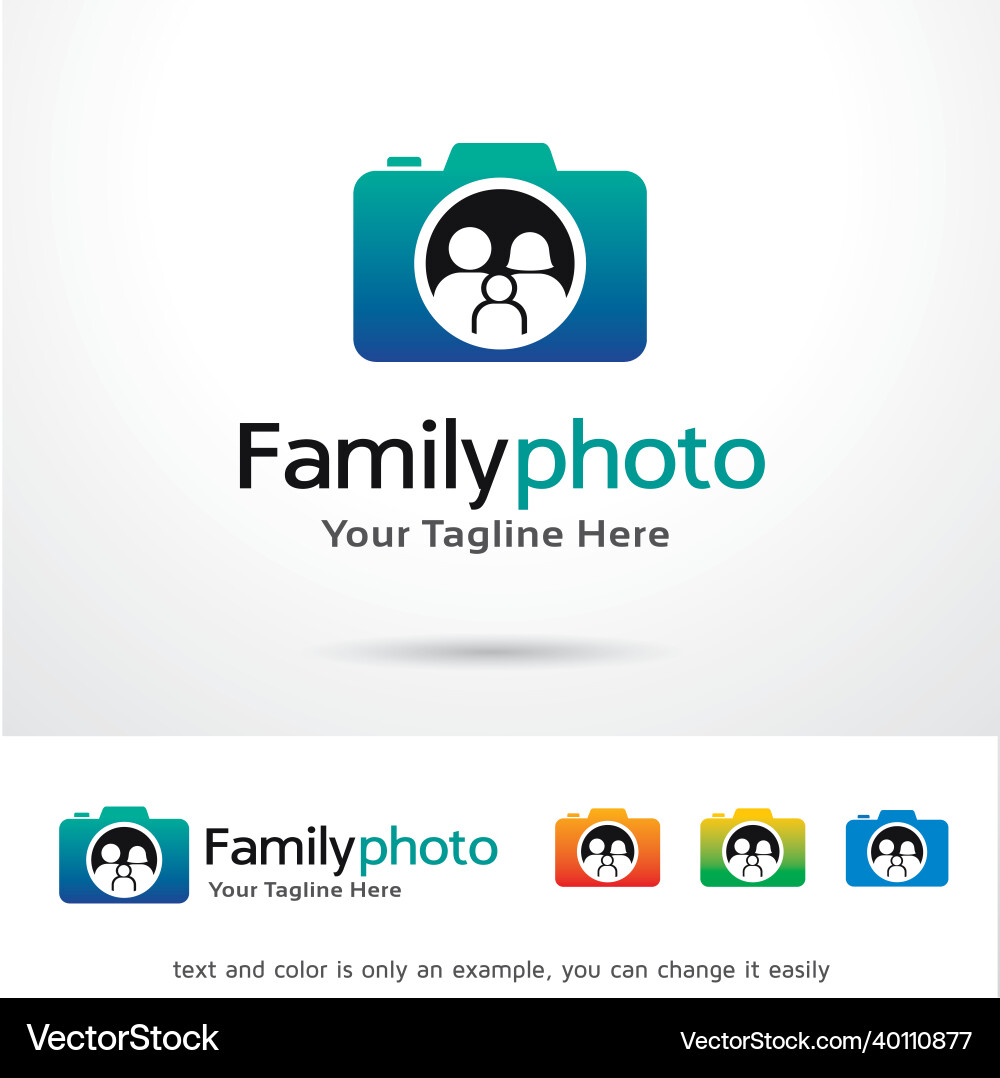 Family photo logo template Royalty Free Vector Image