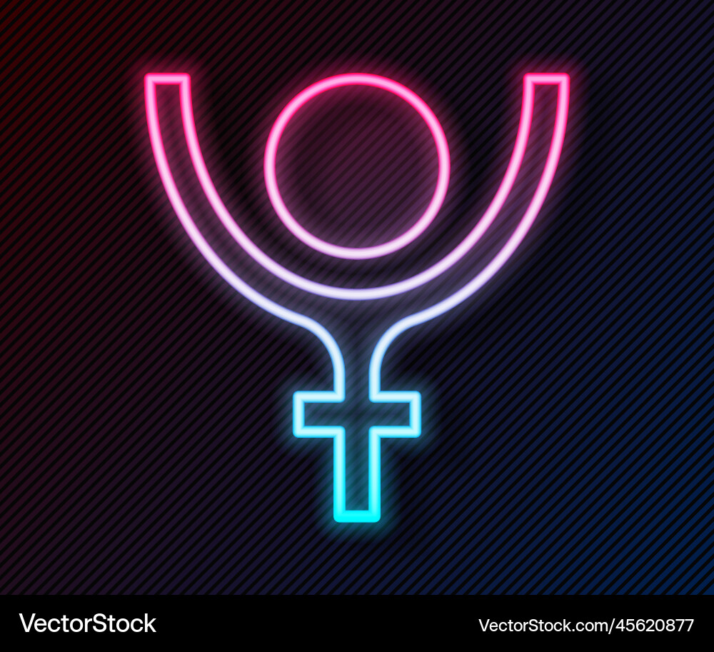 Glowing neon line ancient astrological symbol Vector Image