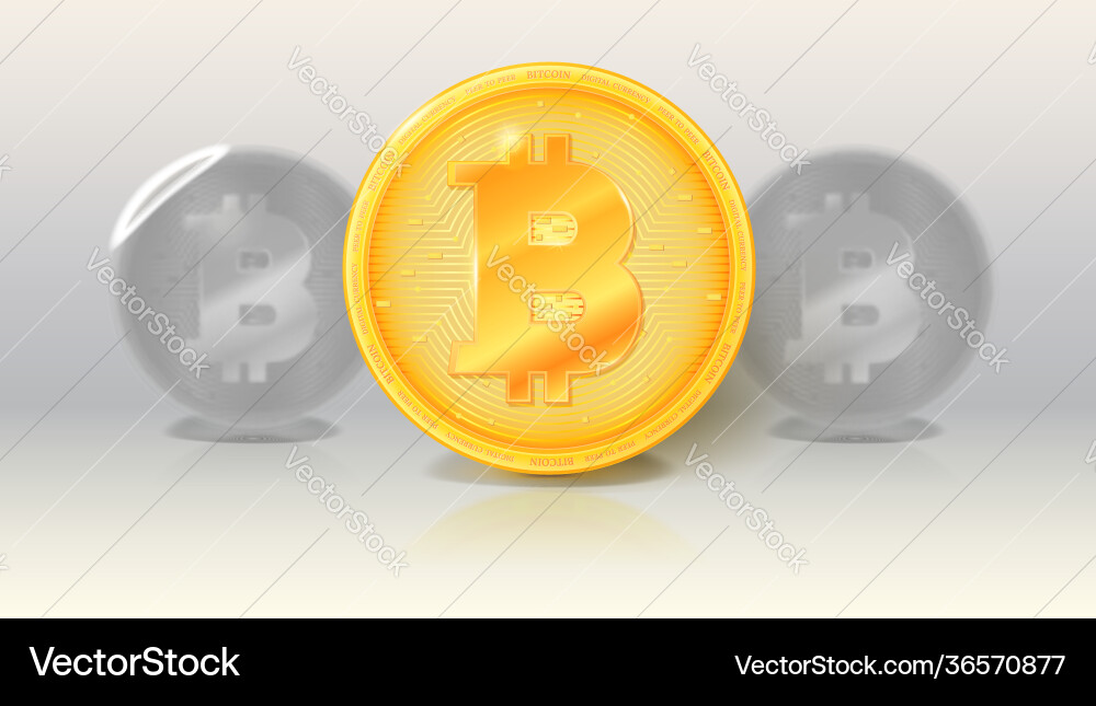 Gold and gray symbols cryptocurrencies Royalty Free Vector