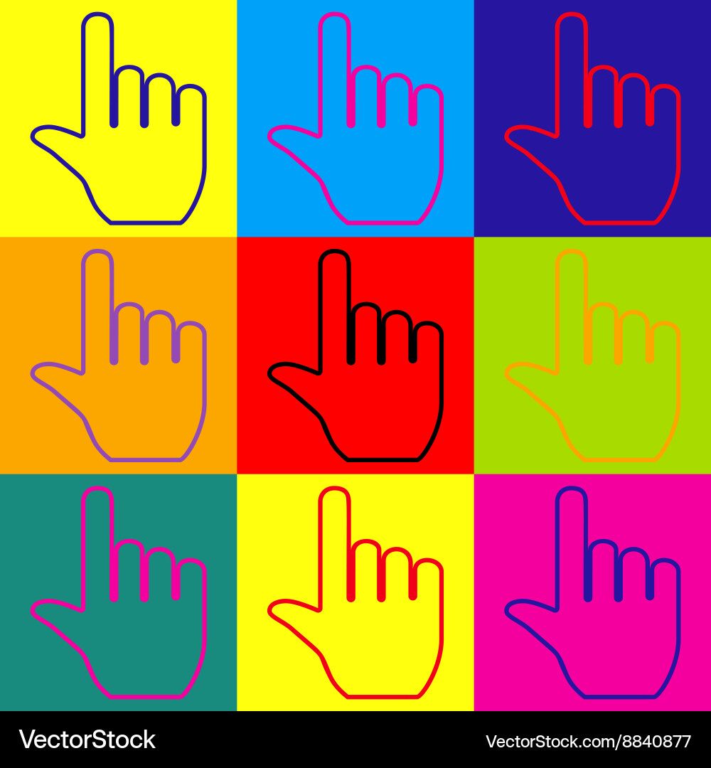 Hand sign pop-art style icons set Royalty Free Vector Image