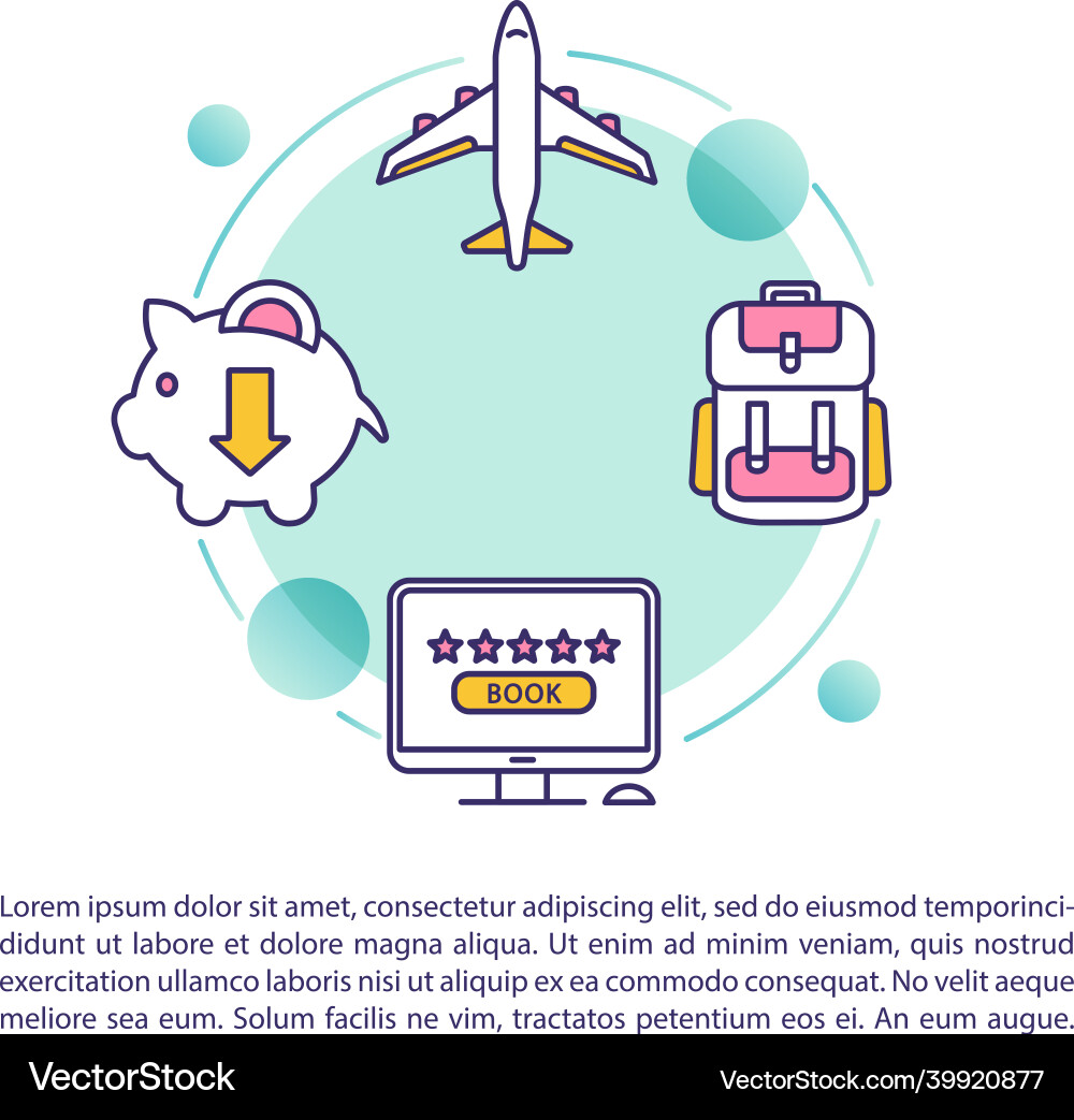 Money saving tourism concept icon with text ppt Vector Image