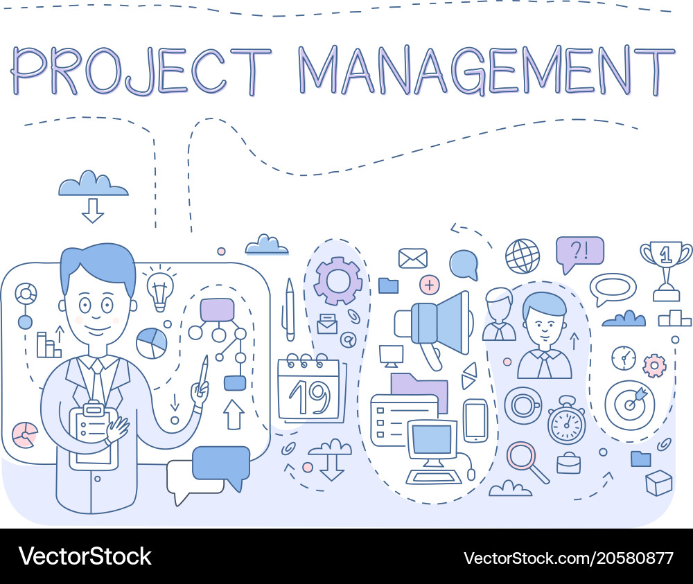 Project management set organizing company Vector Image