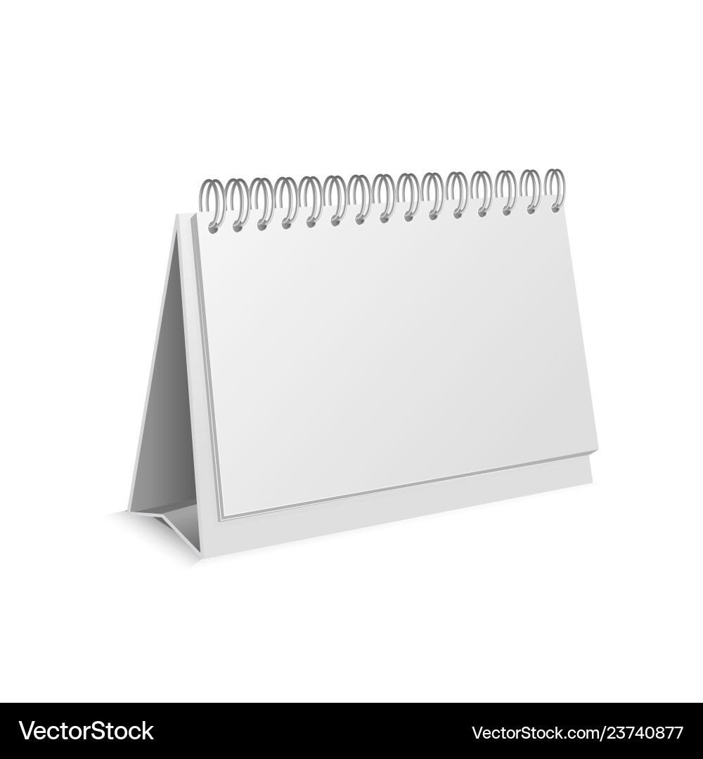 Realistic detailed 3d paper calendar blank Vector Image