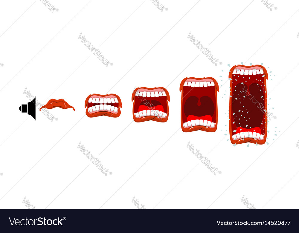 Volume scream yell level changes in sound level Vector Image