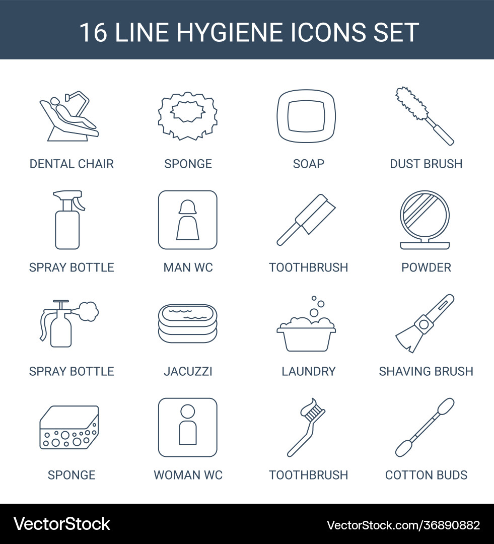 16 hygiene icons Royalty Free Vector Image - VectorStock
