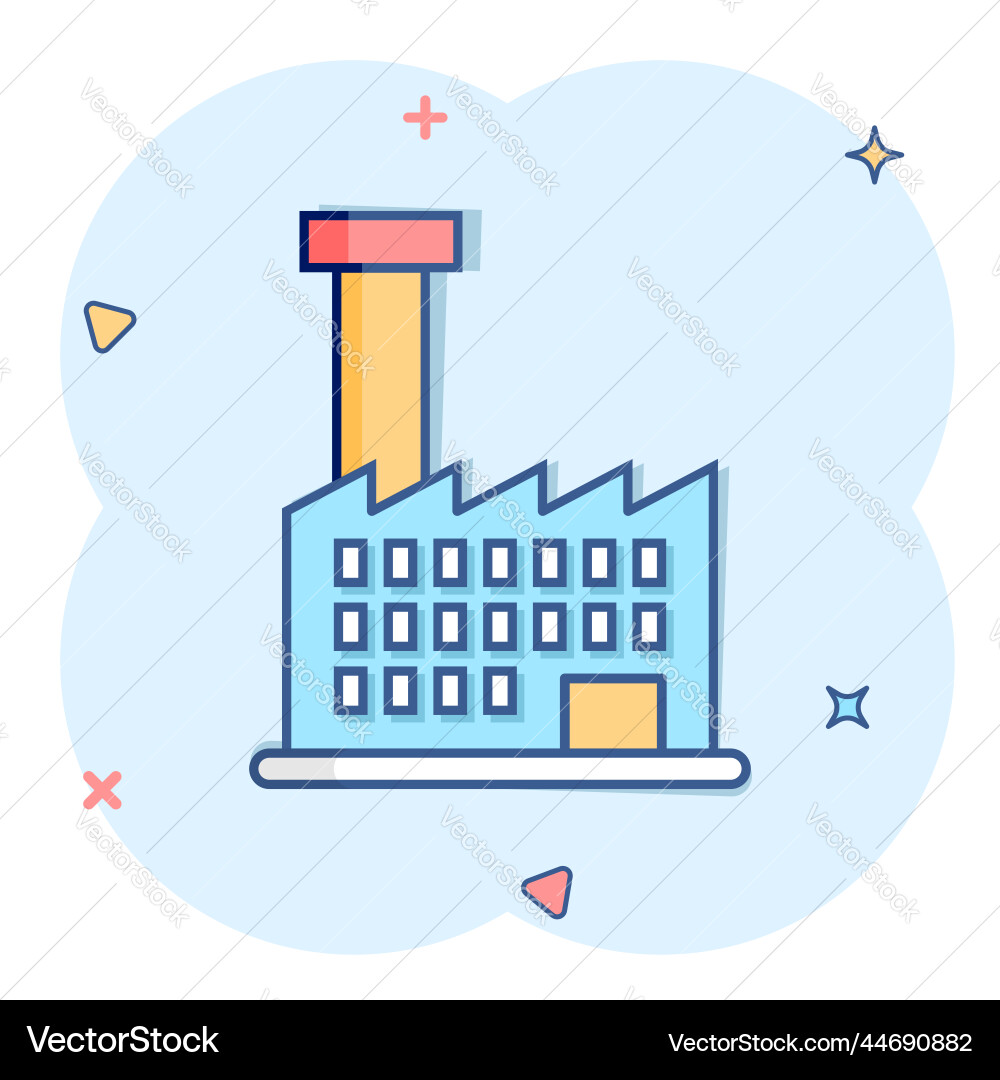 Building icon in comic style town skyscraper Vector Image