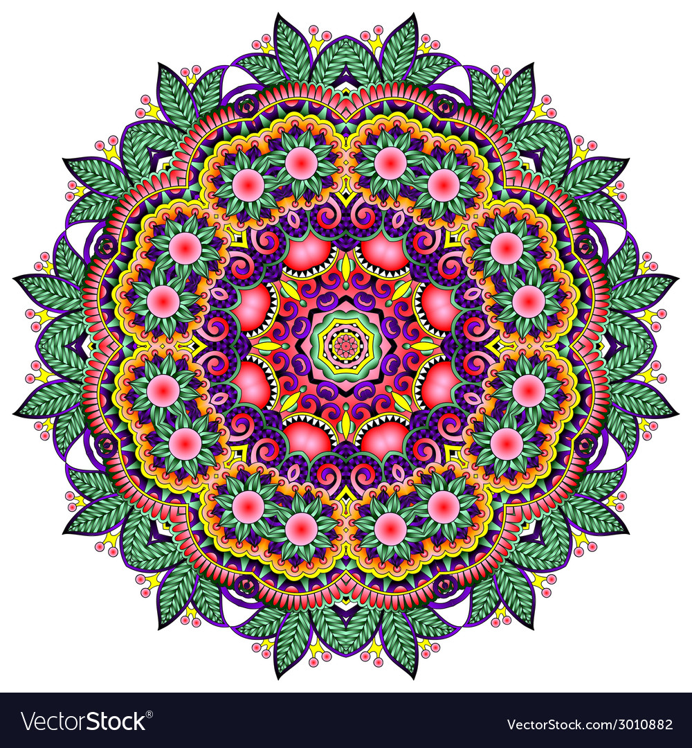 Circle lace ornament round ornamental geometric Vector Image