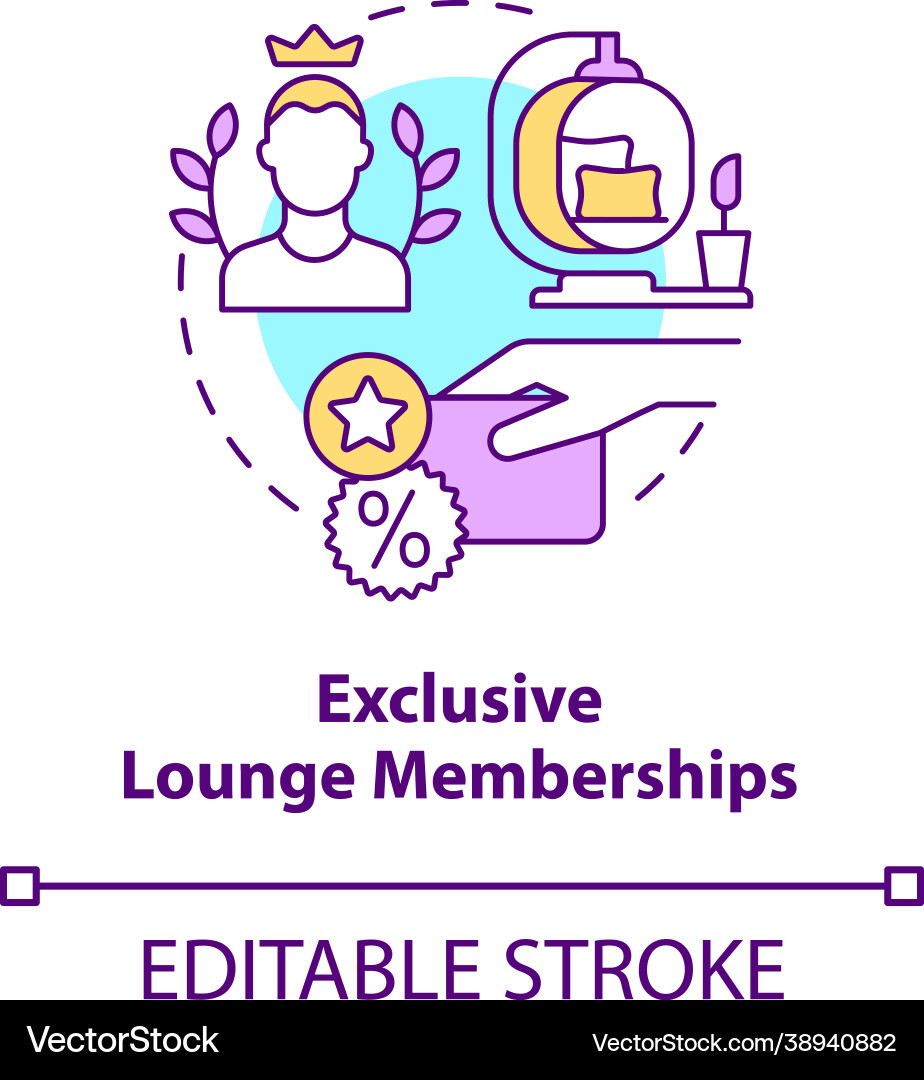 Exclusive lounge memberships concept icon Vector Image