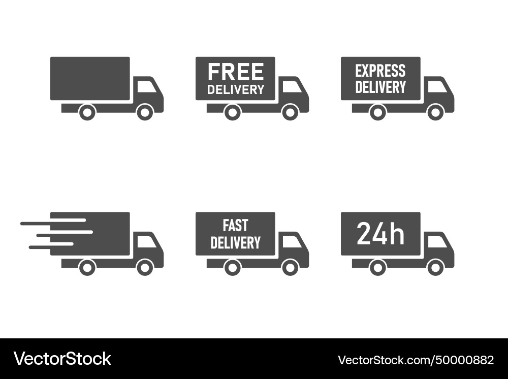 Express shipping delivery van icons fast delivery Vector Image