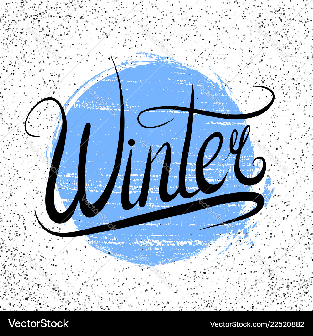 Lettering winter written by hand with grunge Vector Image