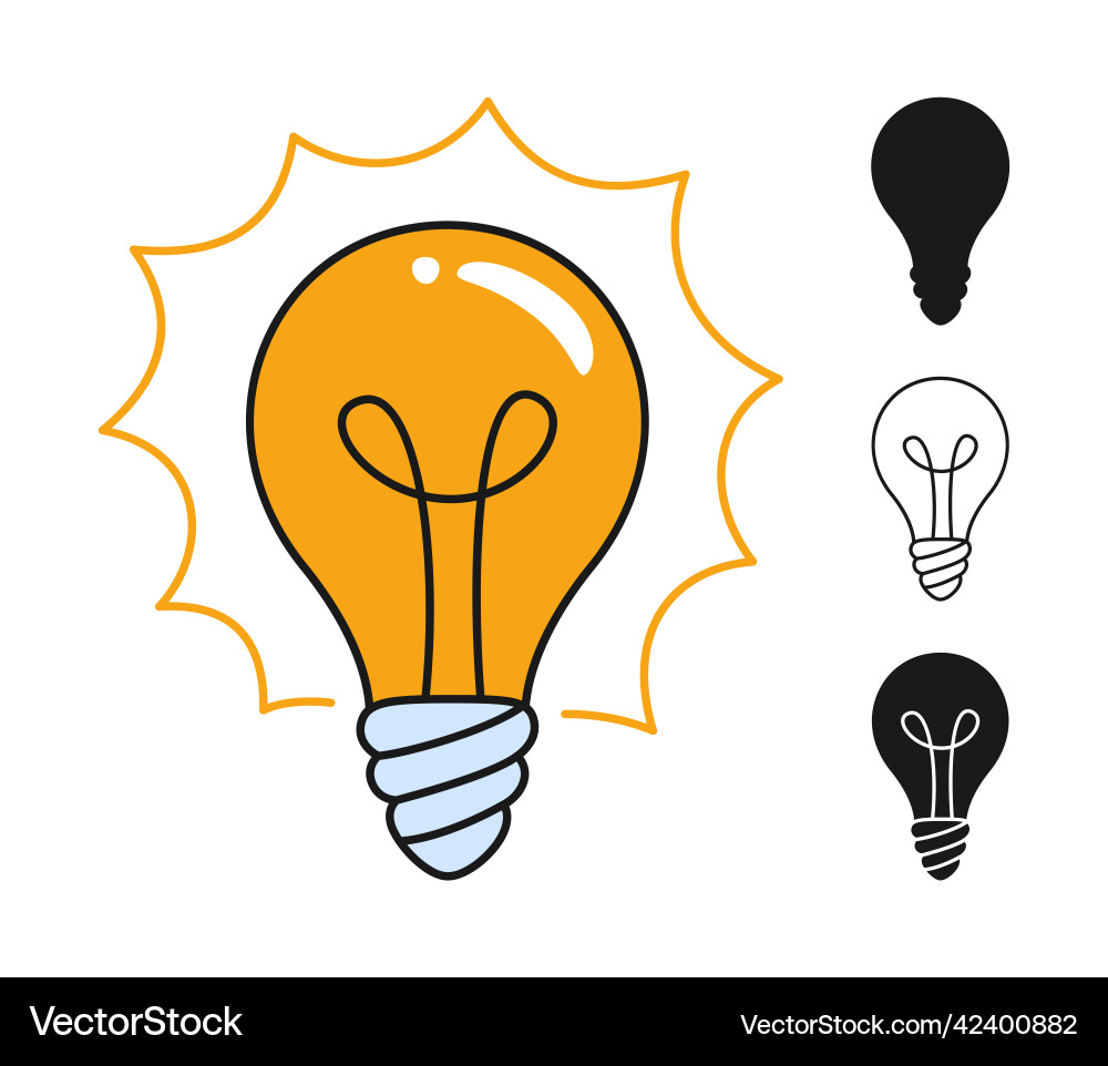 Light bulb icon retro glass lamp silhouette stamp Vector Image