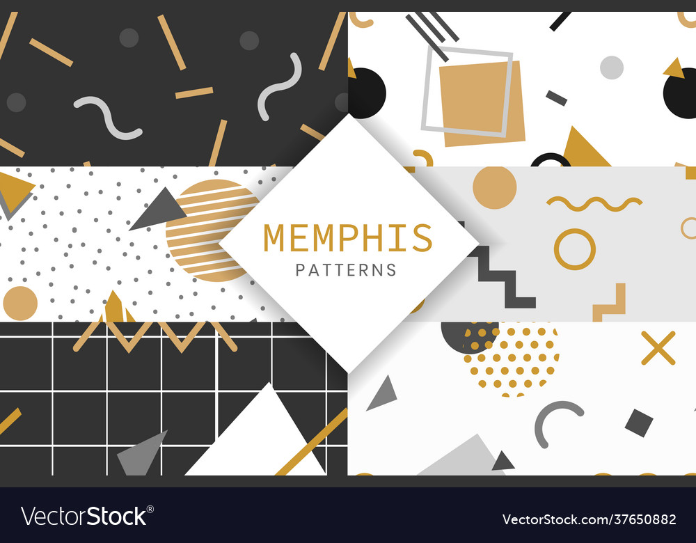 Memphis style pattern collection Royalty Free Vector Image