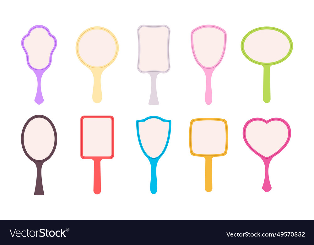 Mirror icons set isolated flat mirrors for makeup Vector Image Mirror icons set isolated flat mirrors for makeup Vector Image