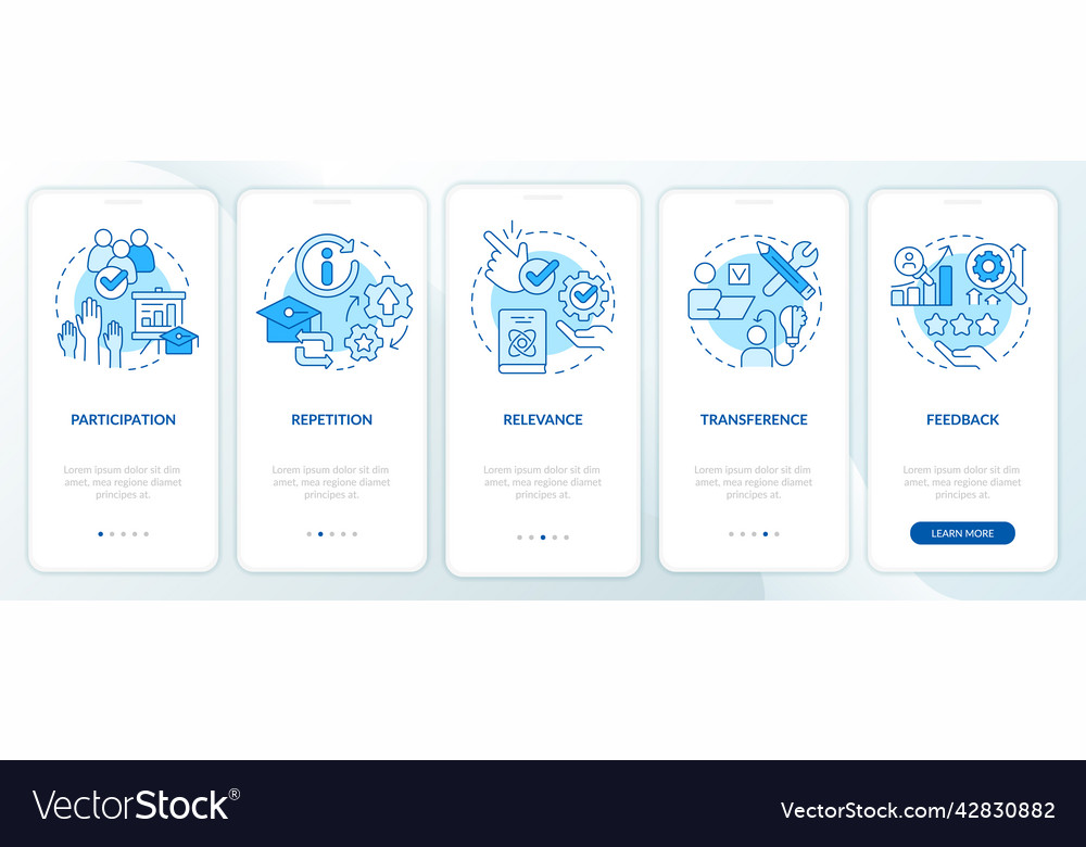 Principles of learning for students blue Vector Image Principles of learning for students blue Vector Image