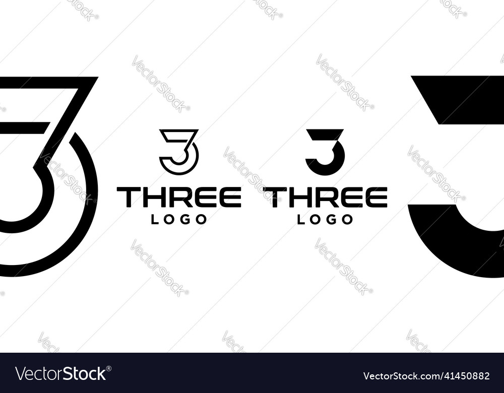 Three logo Royalty Free Vector Image - VectorStock