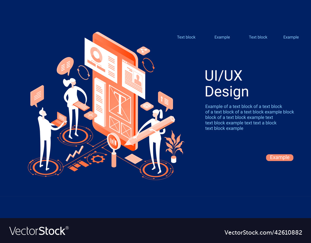 Ux ui design concept banner Royalty Free Vector Image