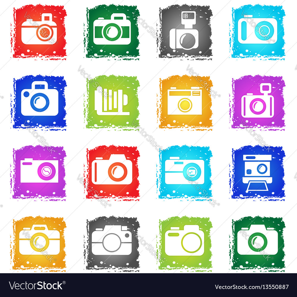 Camera icon set Royalty Free Vector Image - VectorStock