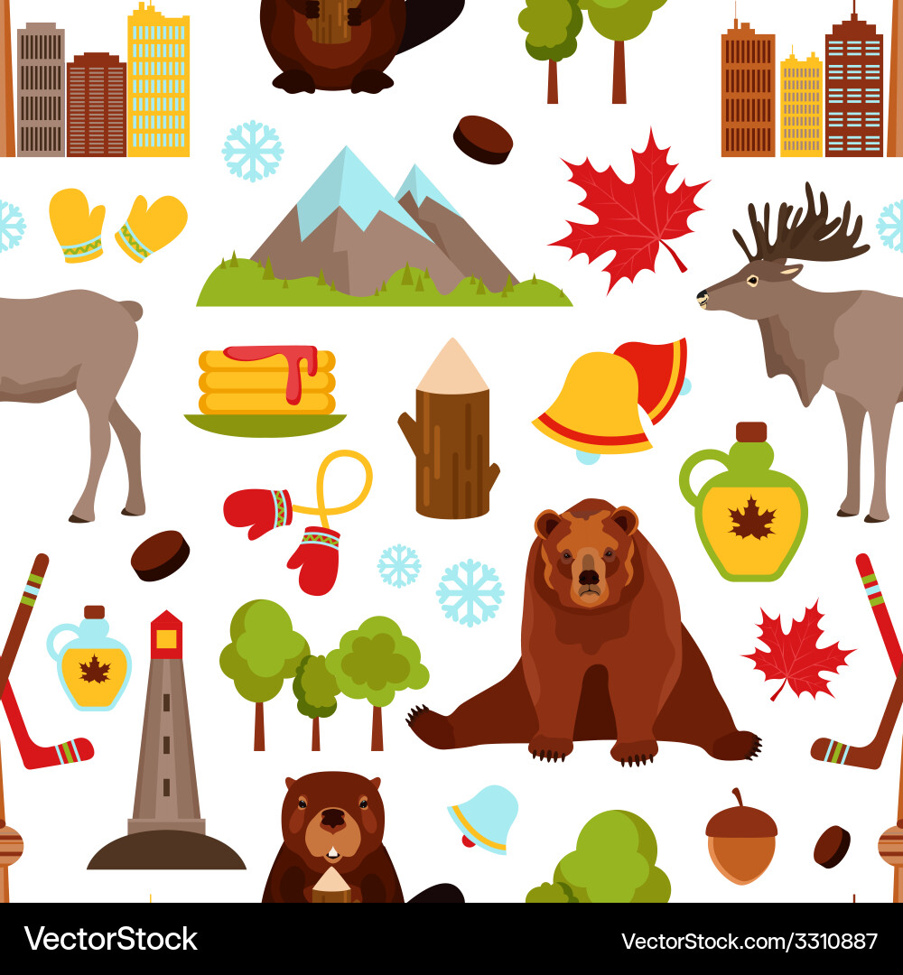 Canada seamless pattern Royalty Free Vector Image