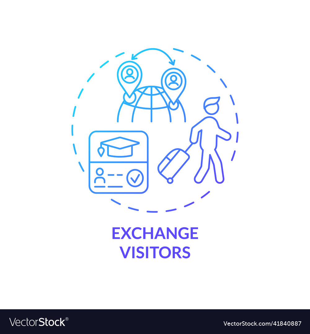 Exchange visitors blue gradient concept icon Vector Image Exchange visitors blue gradient concept icon Vector Image