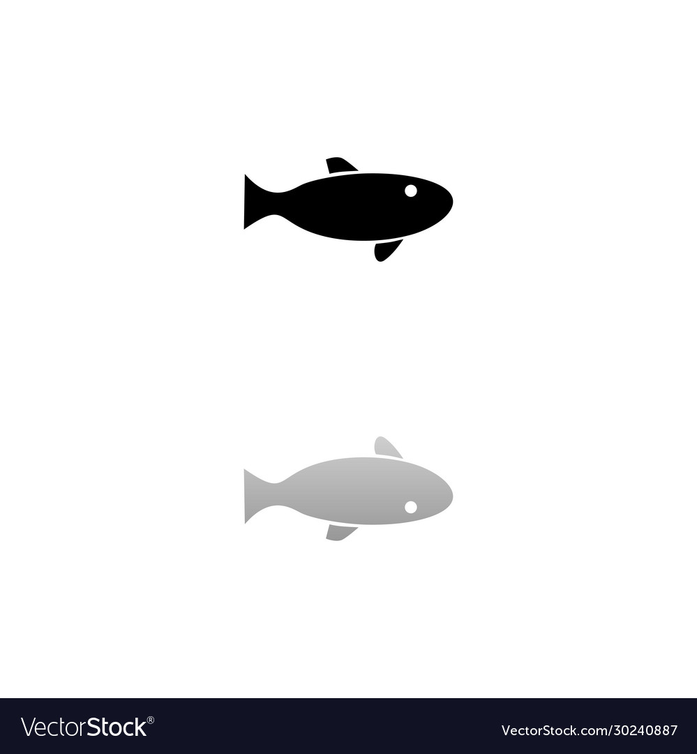 Fish icon flat Royalty Free Vector Image - VectorStock