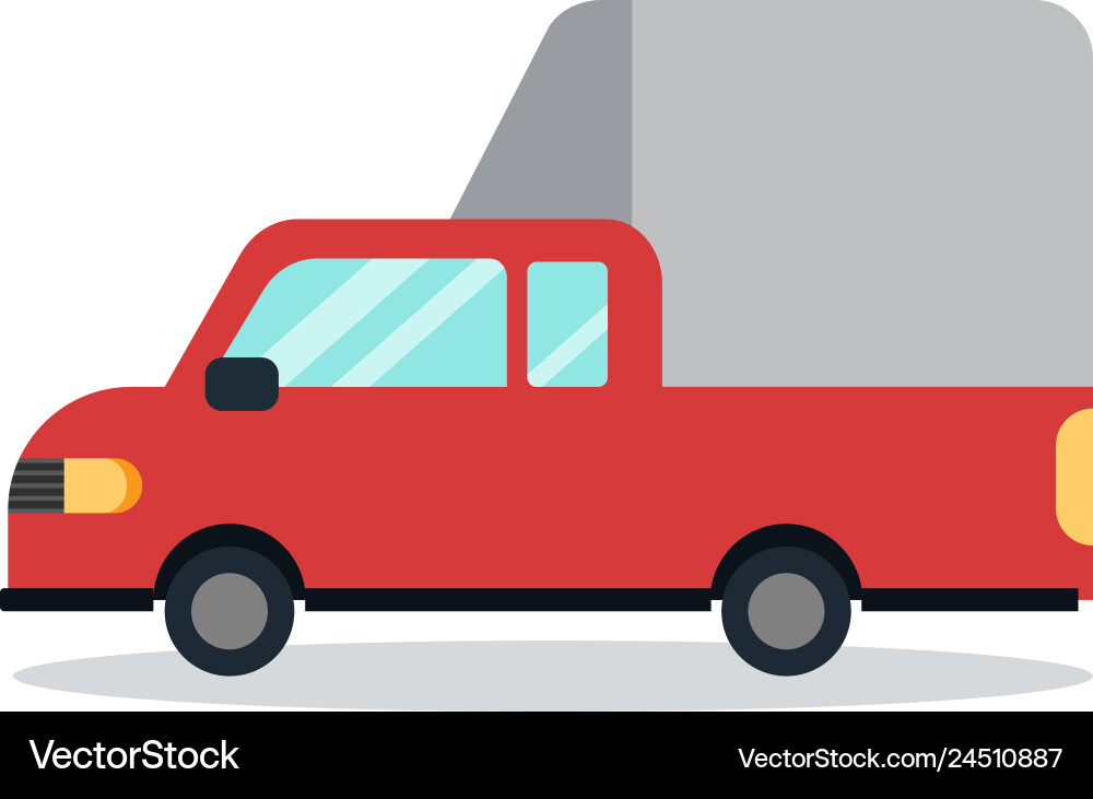 Flat car cartoon design minimal with white Vector Image