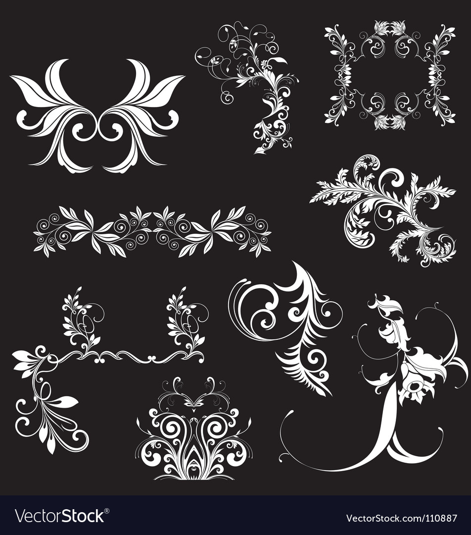 Floral elements Royalty Free Vector Image - VectorStock