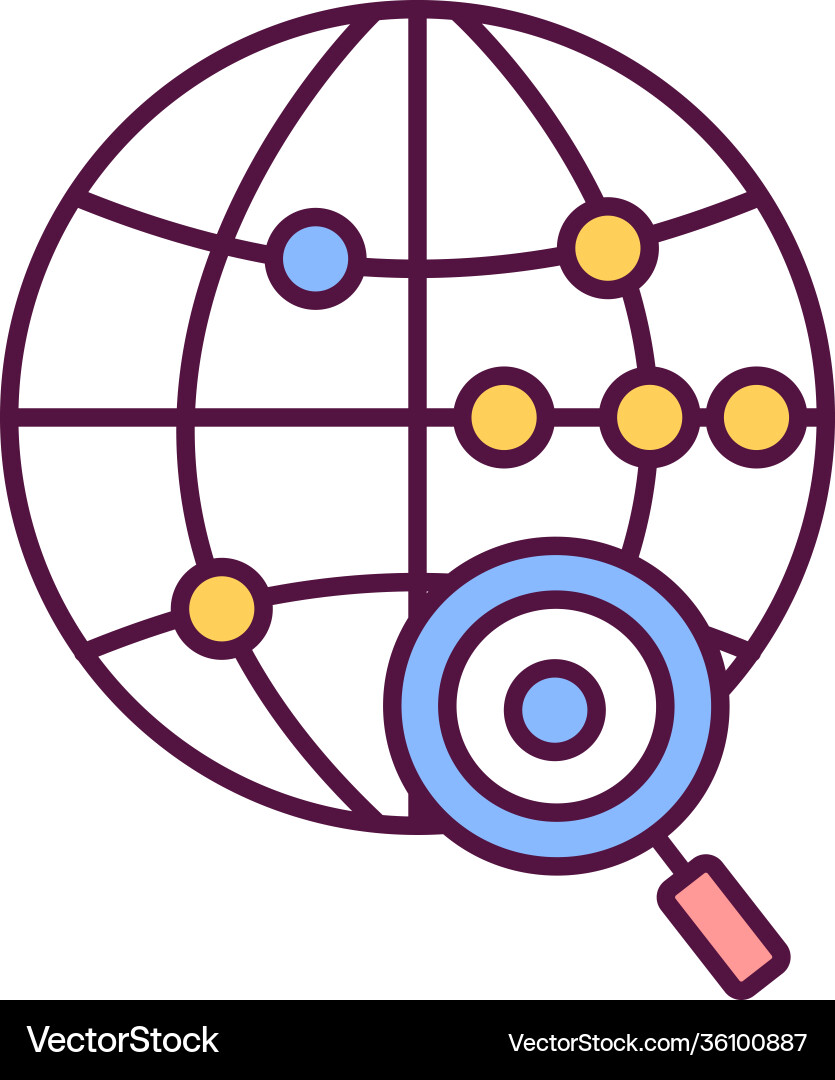 Global research rgb color icon Royalty Free Vector Image