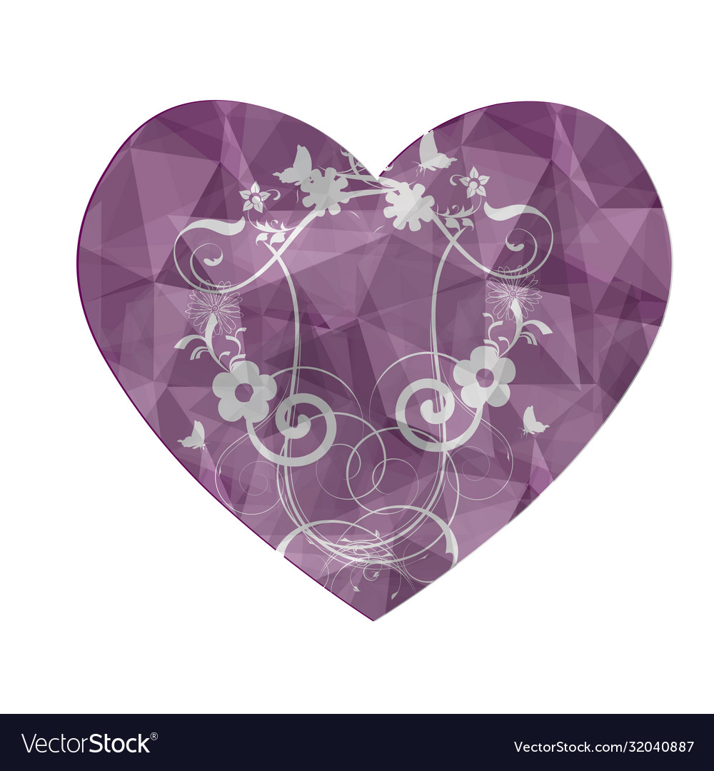 Heart with a geometric pattern crystal Royalty Free Vector