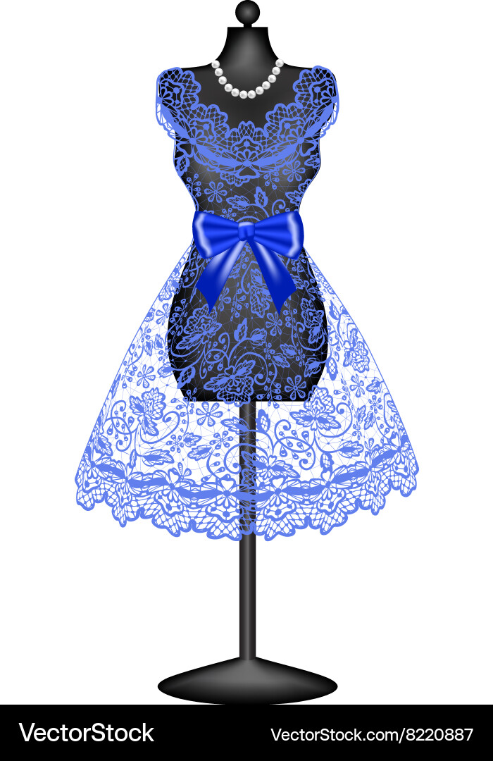 Lace dress on mannequin Royalty Free Vector Image