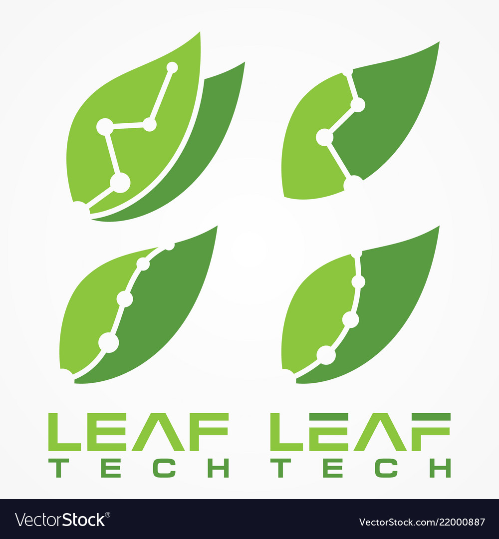 Leaf tech Royalty Free Vector Image - VectorStock