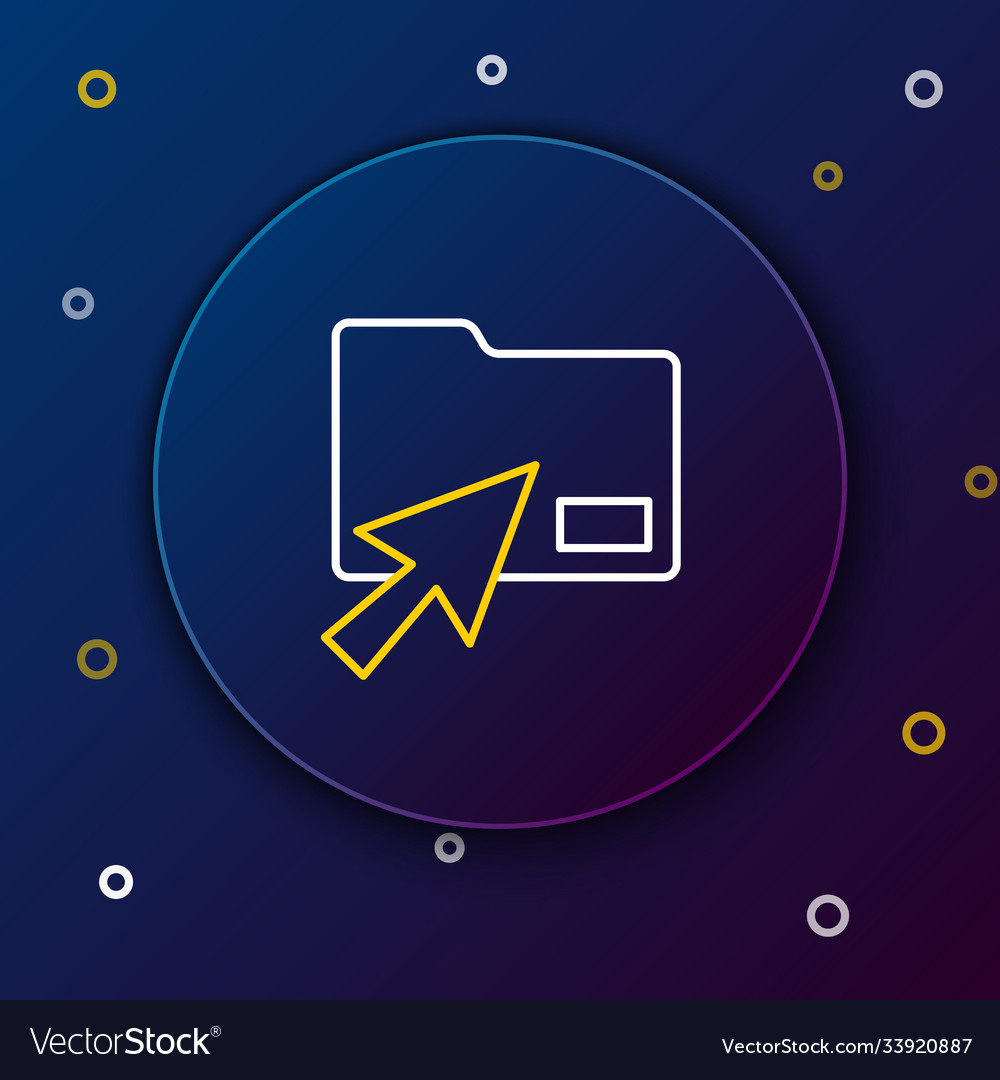Line cursor click document folder icon isolated Vector Image