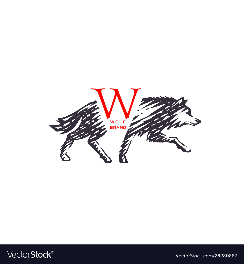 Logotype wolf Royalty Free Vector Image - VectorStock
