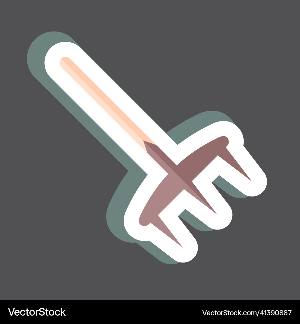 Rake sticker in trendy isolated on black Vector Image