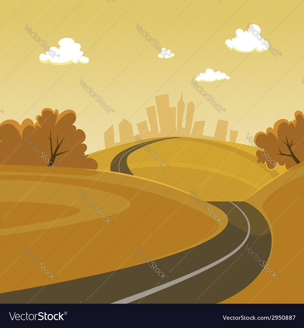 Road to the city Royalty Free Vector Image - VectorStock