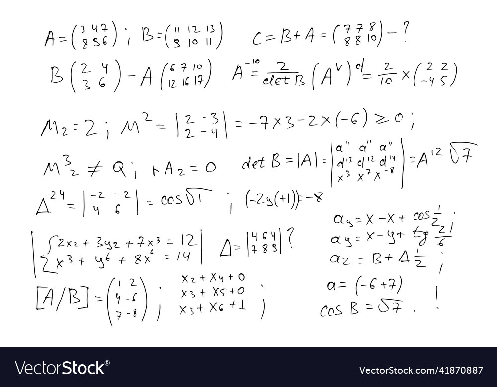 Scientific formulas and mathematical expressions Vector Image