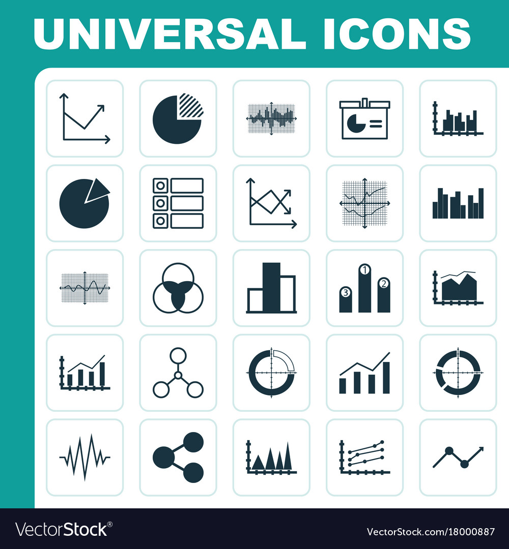 Set of graphs diagrams and statistics icons Vector Image