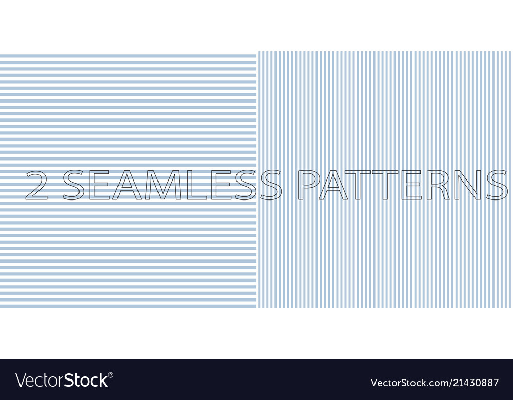 Set of two seamless patterns in blue color Vector Image