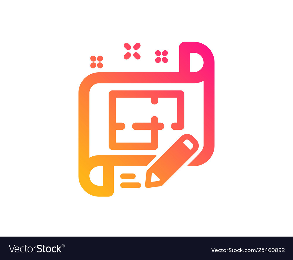 Architect icon engineering plan sign Royalty Free Vector