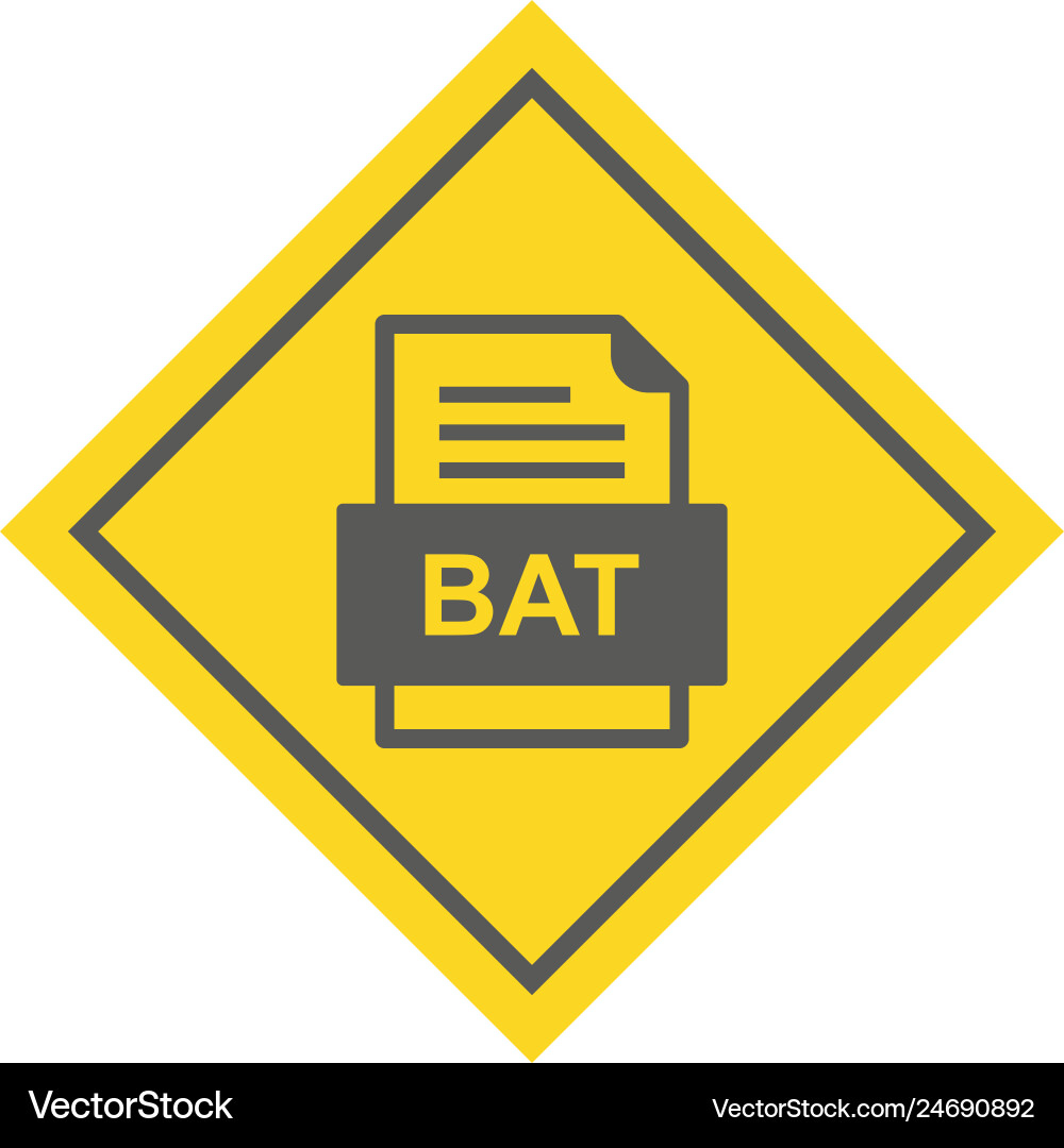 Bat file document icon Royalty Free Vector Image