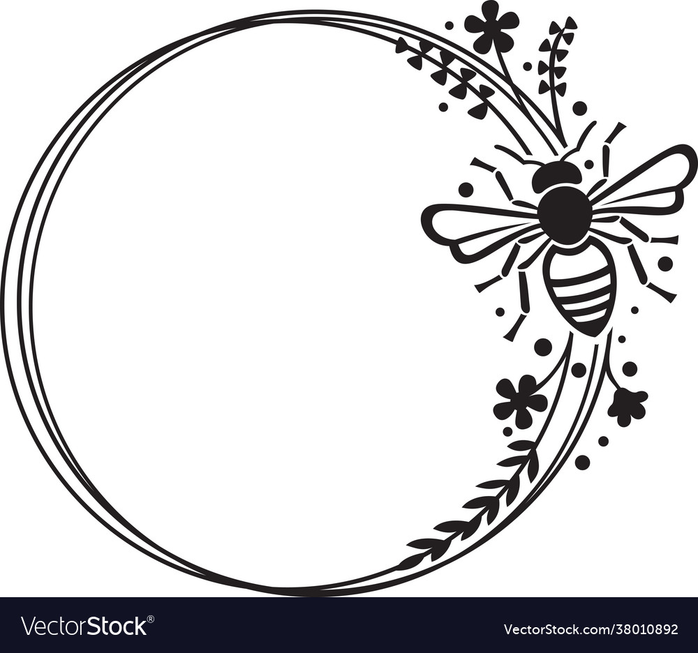 Bee frame Royalty Free Vector Image - VectorStock