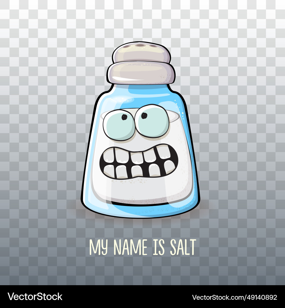 Cute cartoon salt shaker with smiling faces Vector Image