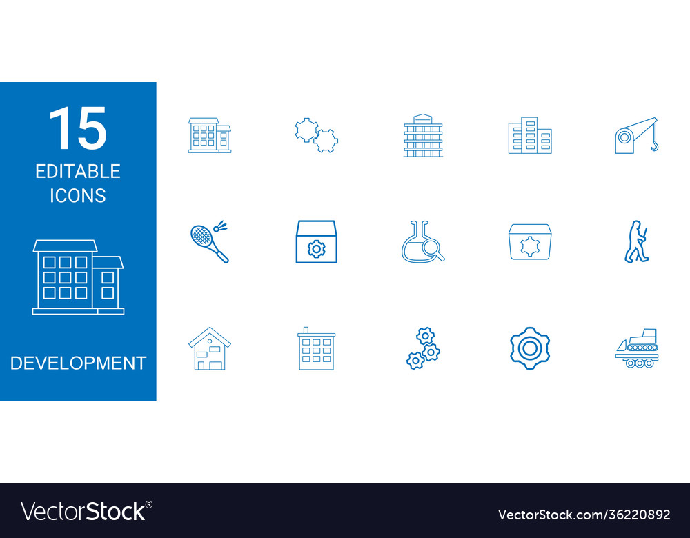 Development icons Royalty Free Vector Image - VectorStock