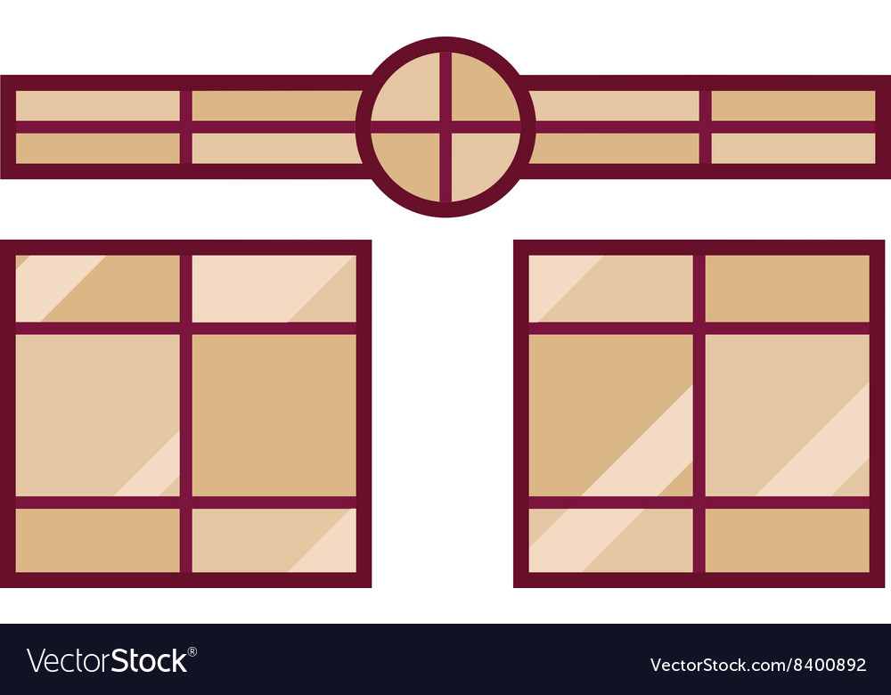 Different types house windows elements Royalty Free Vector
